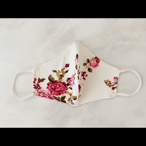 Hand Crafted | Other | Reusable Washable White Spring Floral Face Mask ...